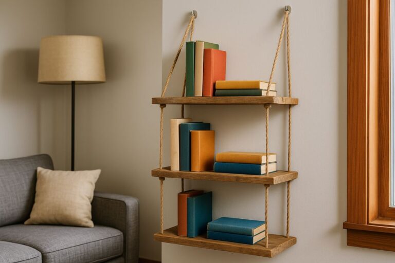 Come costruire una mini libreria sospesa con materiali riciclati
